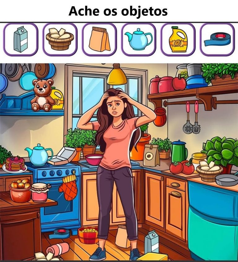 Ache os Objetos na Cozinha Bagunçada - Gênio Quiz
